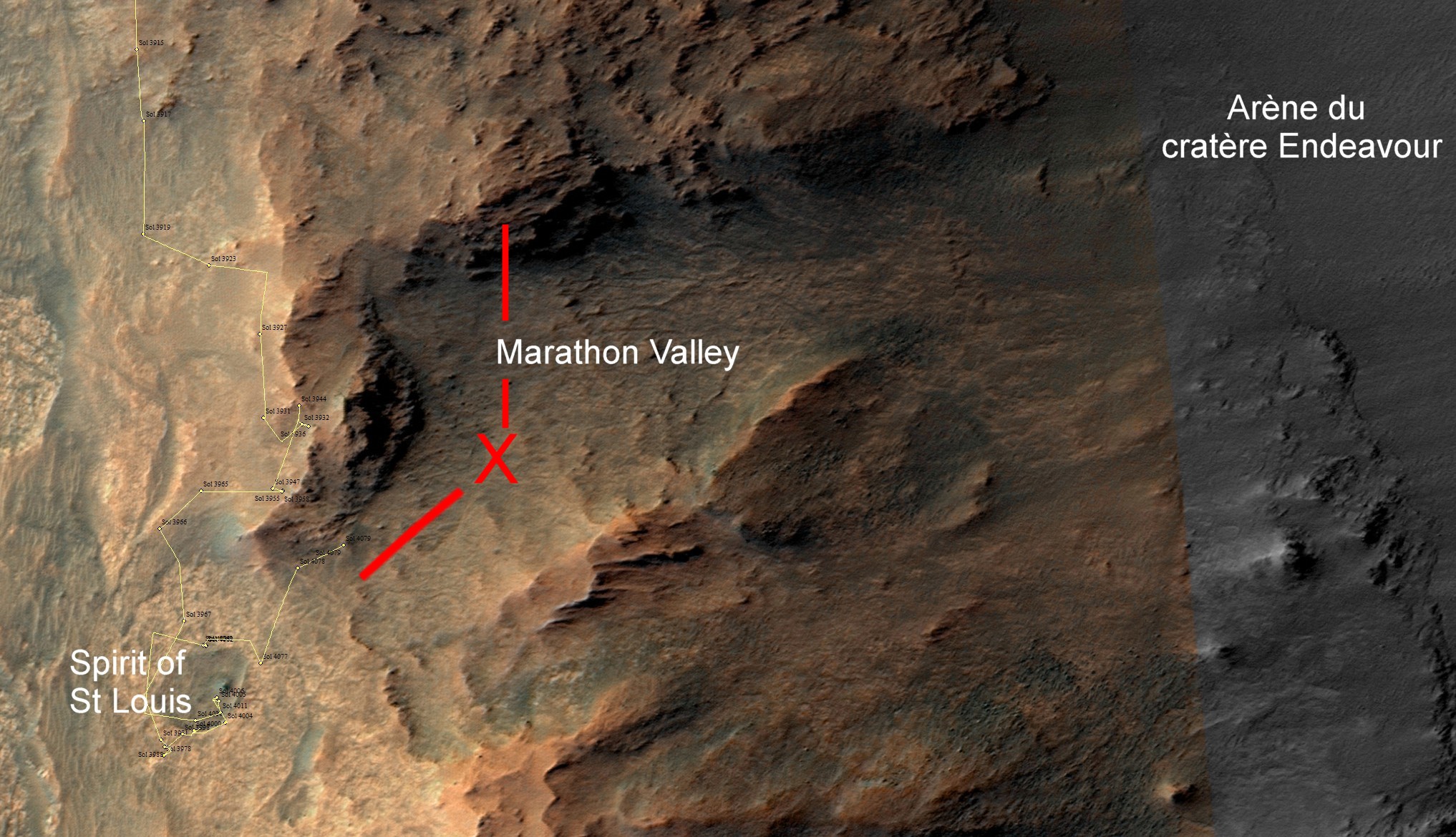 Opportunity descend dans Marathon Valley - APM – Association Planète Mars